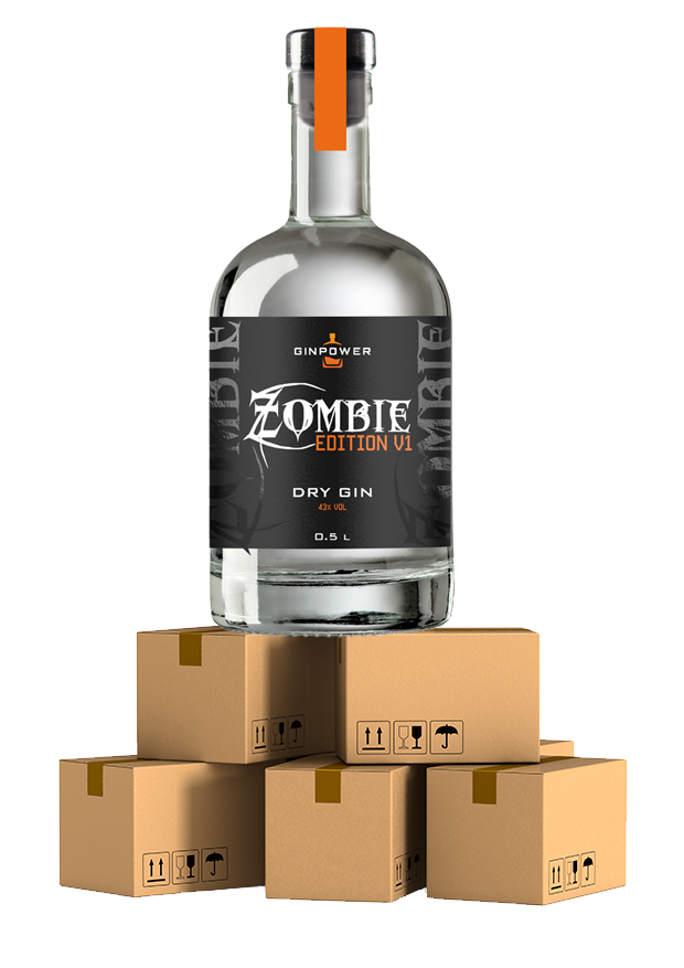 ZombieGIN 128 x 0,5L Flaschen / 43%Vol. – ZOMBIEGIN.de